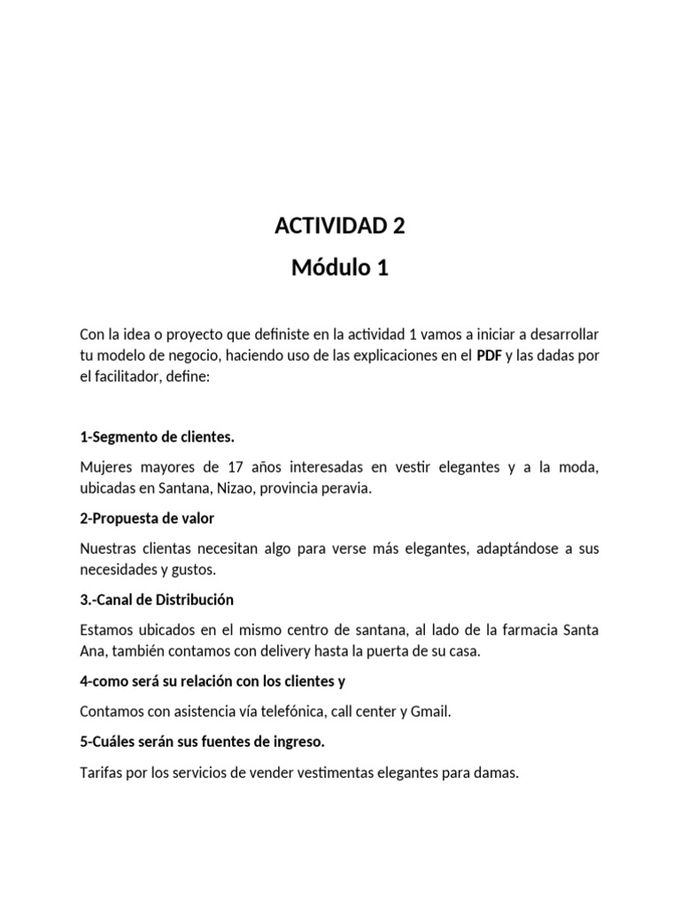 Actividad 2 Modulo 1 | PDF