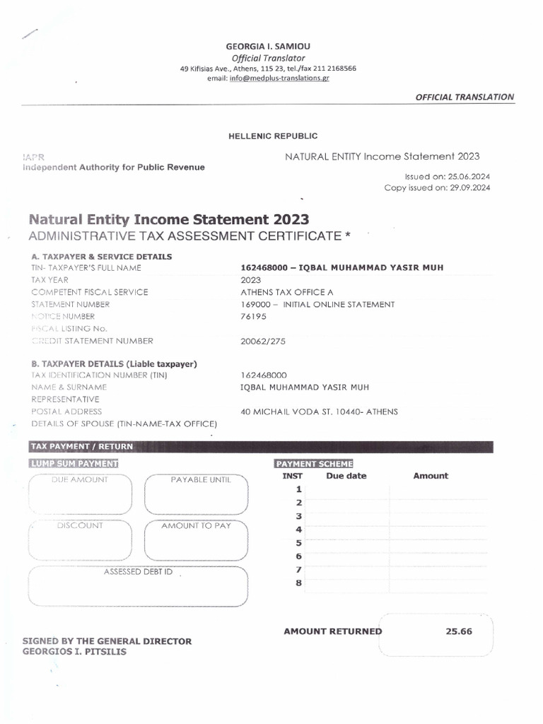 Tax Return 2023 | PDF