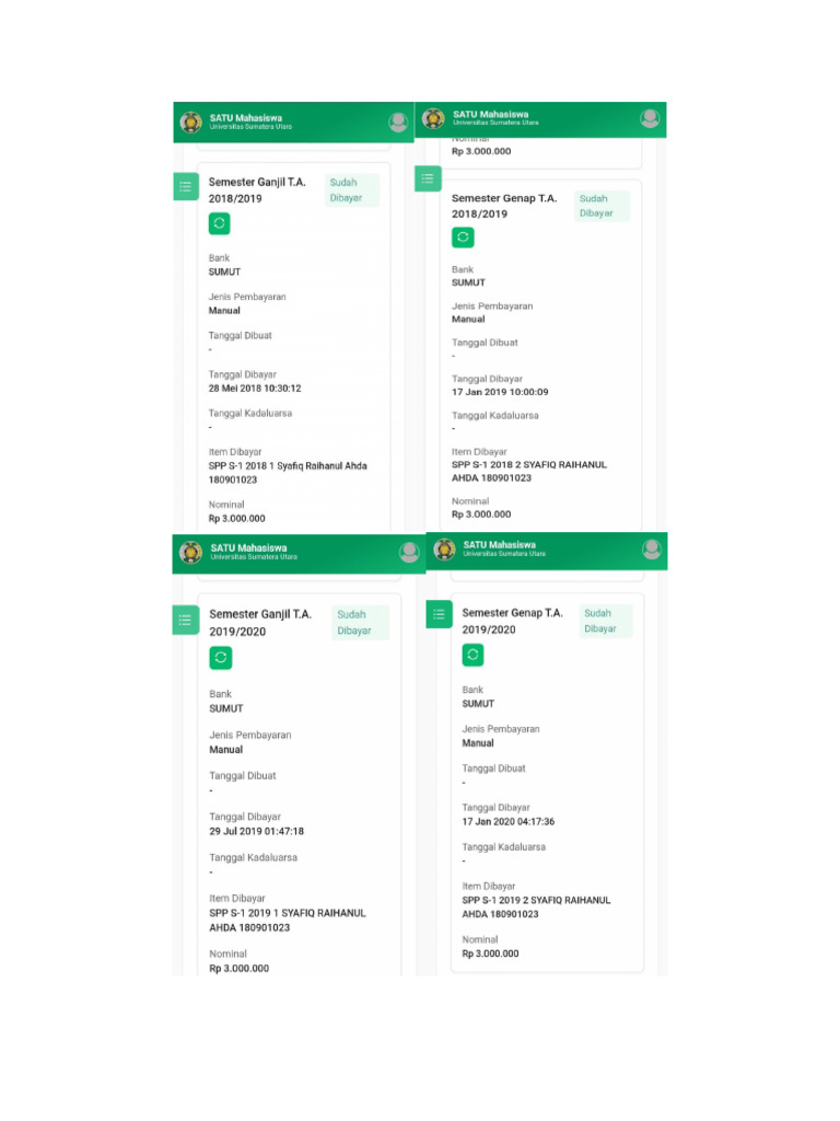 Slip Pembayaran Ukt | PDF