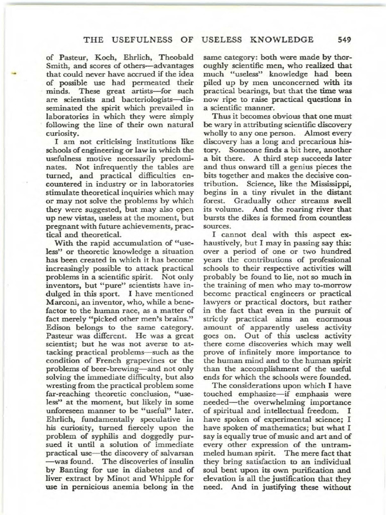 The Value of Useless Knowledge | PDF | Science