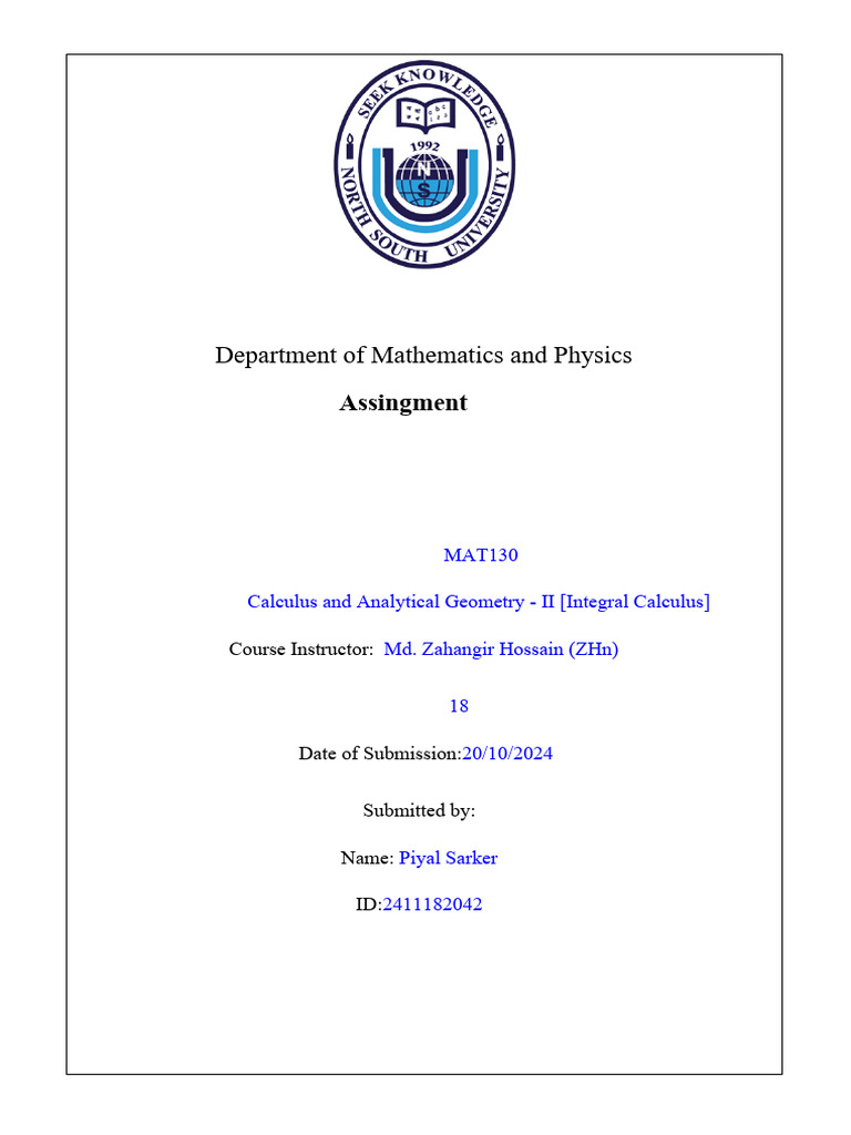 Mat130 Assignment-01 | PDF