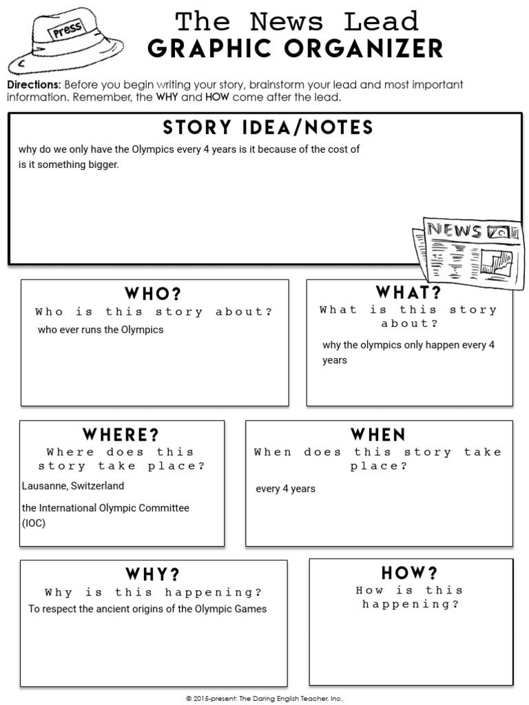 News Lead Graphic Organizer Guide | PDF