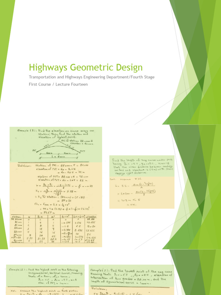 Highways Geometric Design L14 | PDF | Technology & Engineering