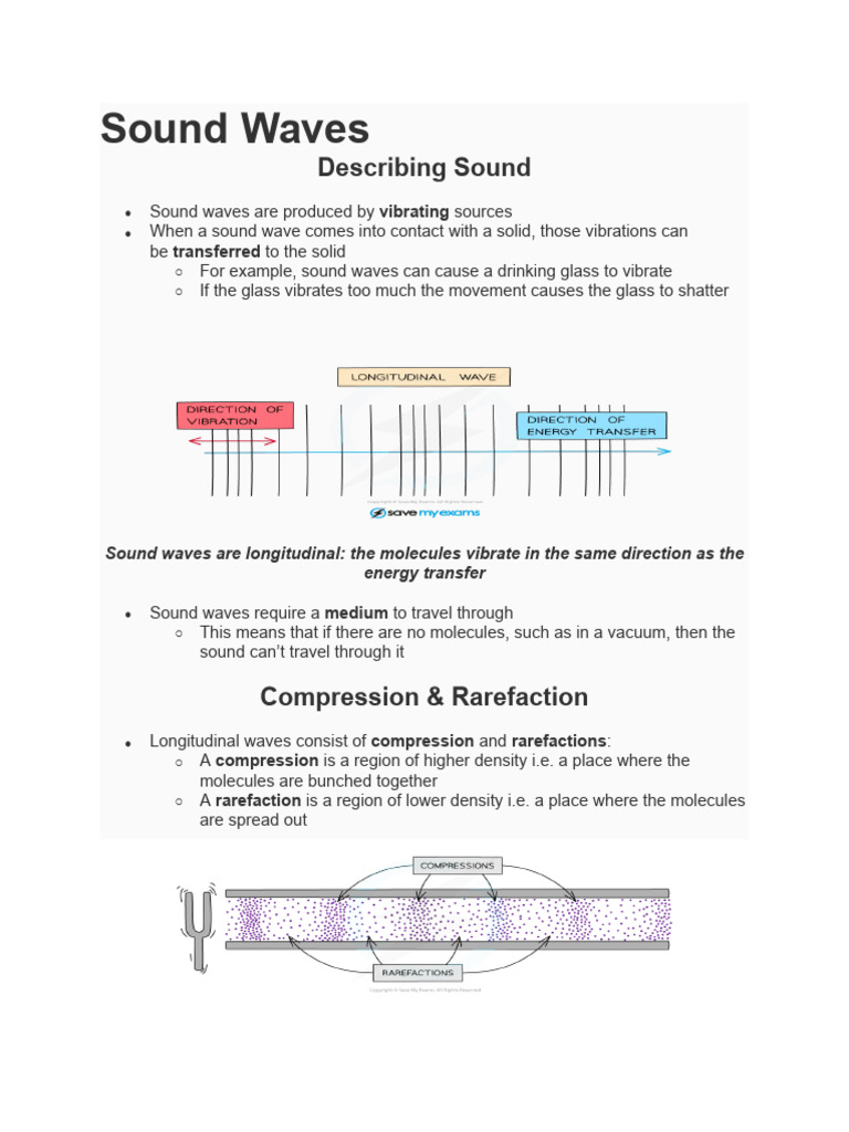 Sound waves notes | PDF | Sound | Ultrasound