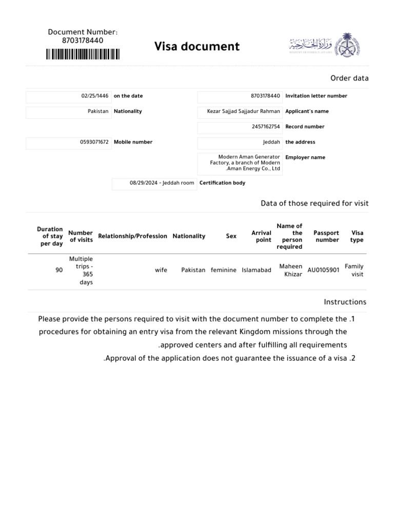 Qatar Visitor Visa Application Details | PDF