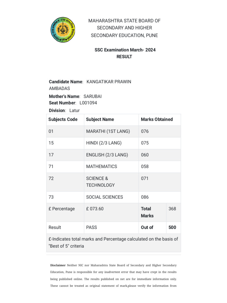 SSC RESULT | PDF