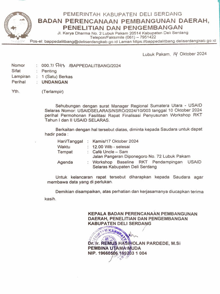 Und. Workshop RKT USAID Selaras | PDF