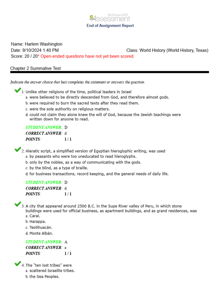 Eassessment - End of Assignment Report | PDF | Phoenicia | Ancient Egypt