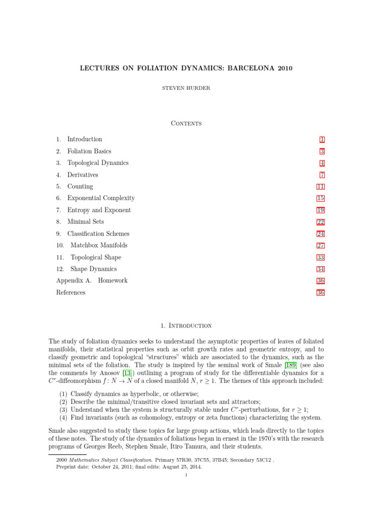 FOLIATION DYNAMICS | PDF | Dynamical System | Manifold FOLIATION DYNAMICS | PDF | Dynamical System | Manifold