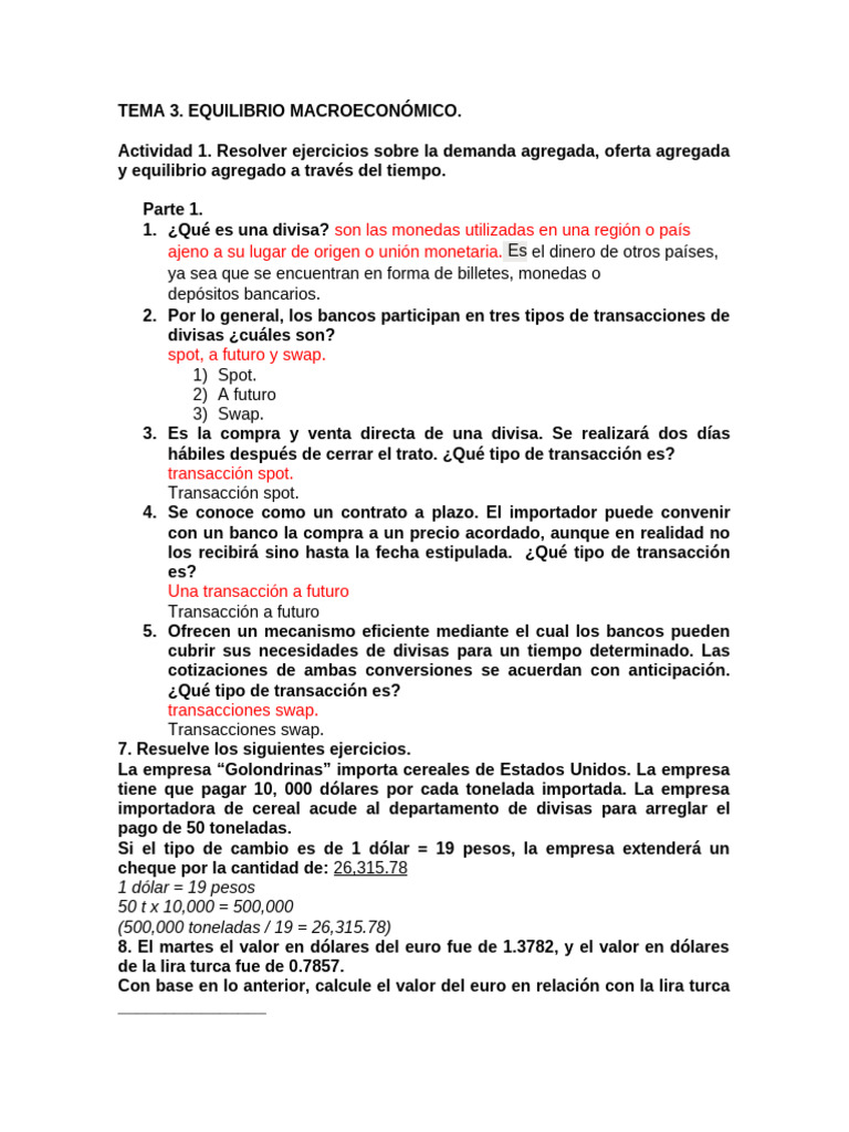 Ejercicios Del Tema - Divisas y Balanza de Pagos | PDF | Moneda | Tipo de cambio