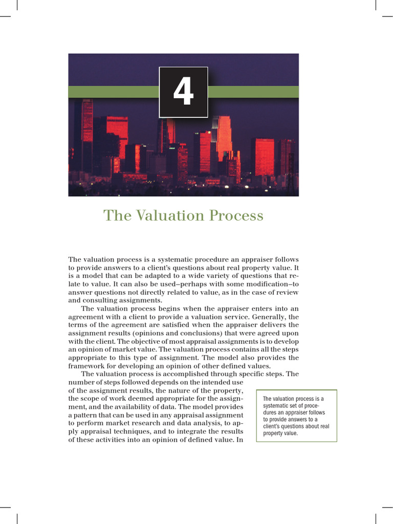 Chap 4-The Valuation Process | PDF | Real Estate Appraisal | Investing