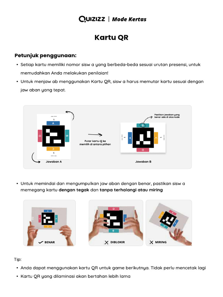Kami Export - Kartu QR Quizizz Warna - Dibuat Pak Hasim | PDF