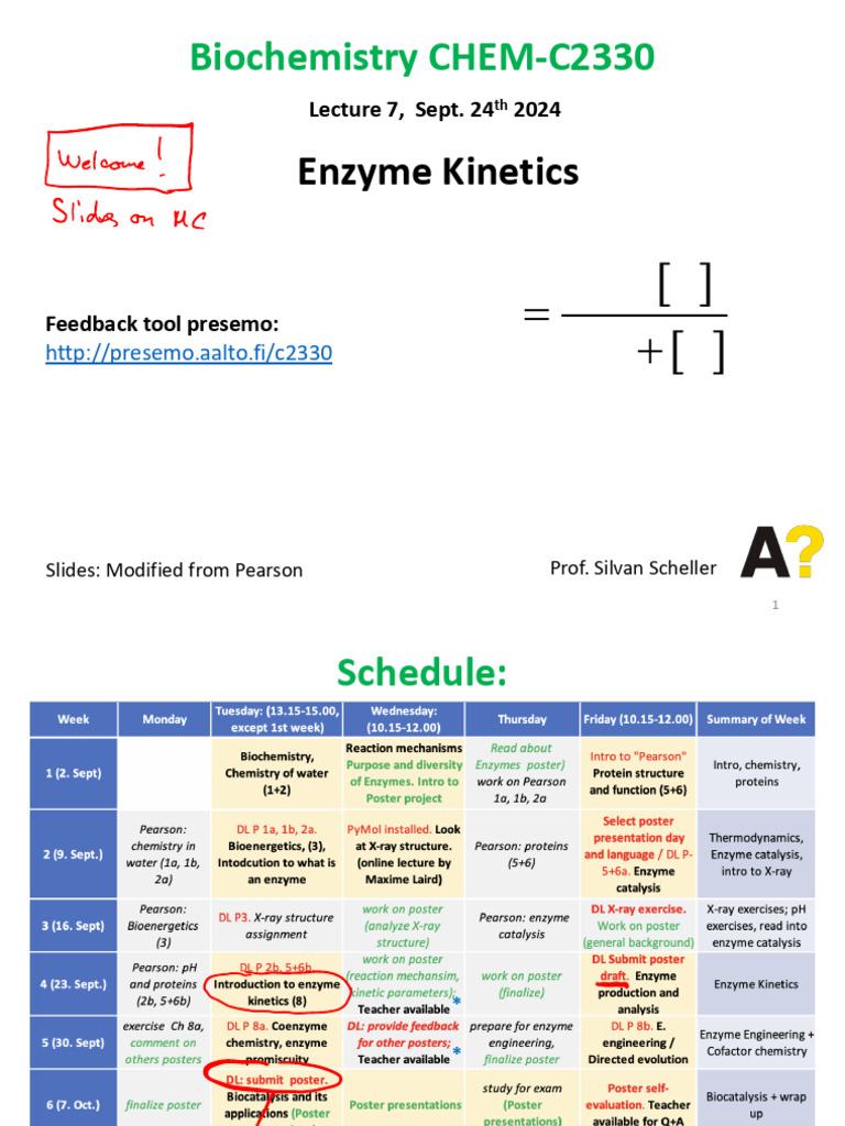 biochem lec 7 | PDF | Enzyme Kinetics | Enzyme