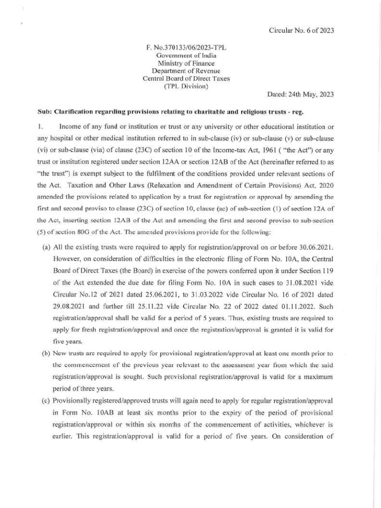 Circular No 6 of 2023 - 11zon | PDF