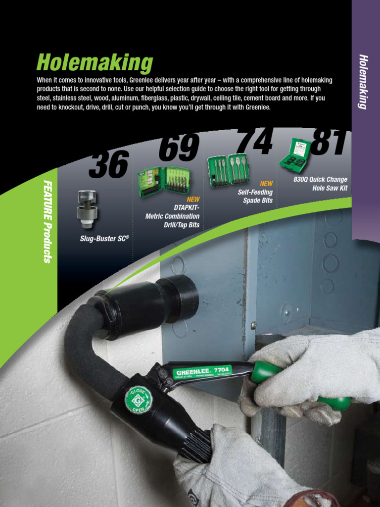 Greenlee Holemaking - 07 | PDF | Manufactured Goods | Building Materials
