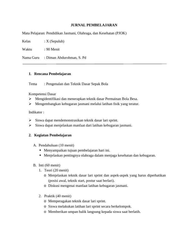 Contoh Jurnal Pengajaran Dan Assesmen (Umum) | PDF | Karier ...