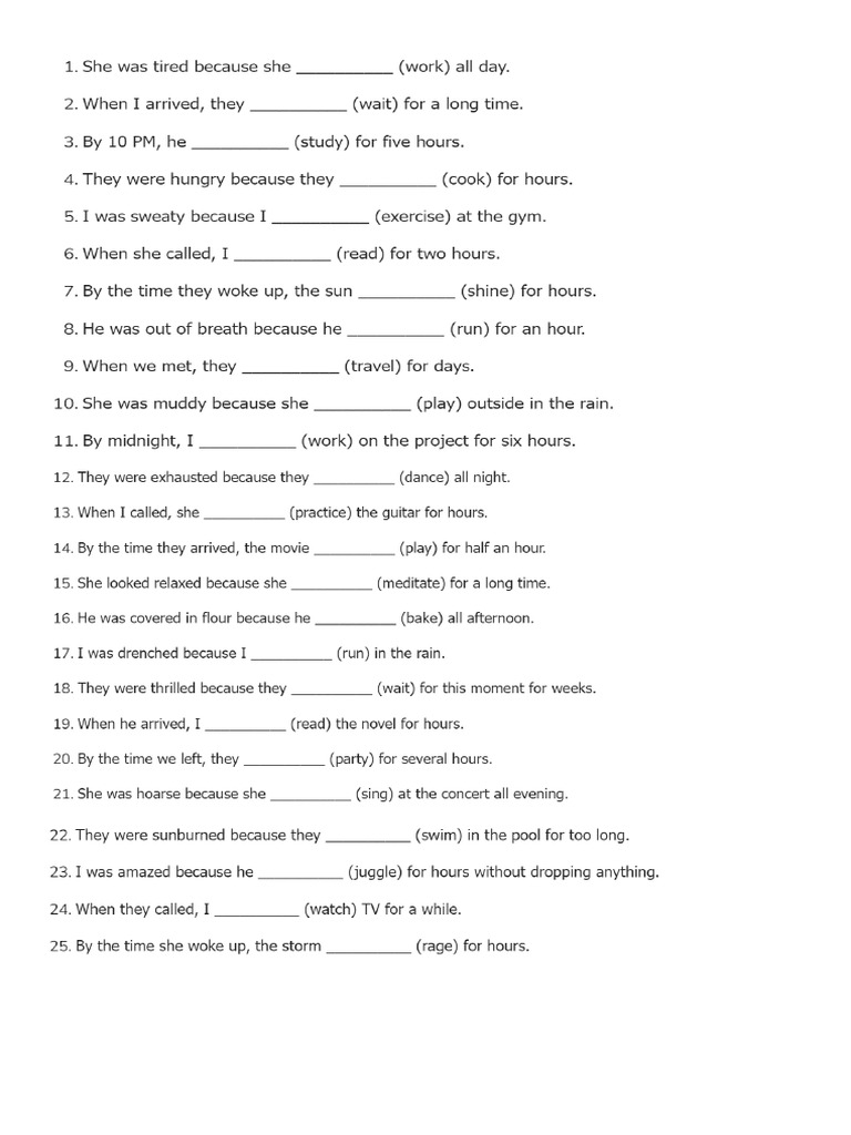 Past Perfect Cont.n.ous | PDF