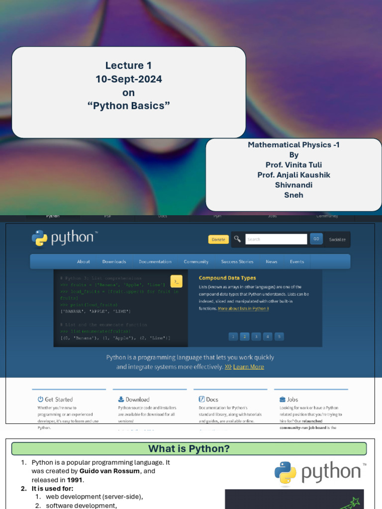 MP 1 Arsd Lecture1 | PDF | Python (Programming Language) | Area