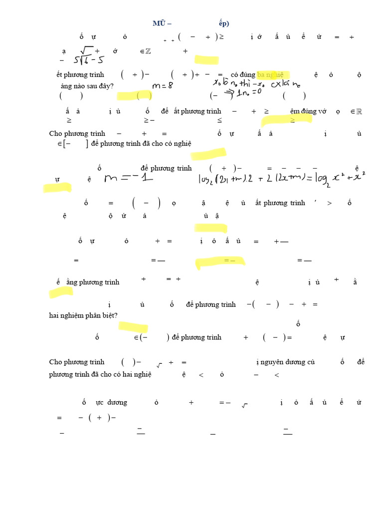 Ôn Tập Mũ, Logarit (Tiếp) | PDF