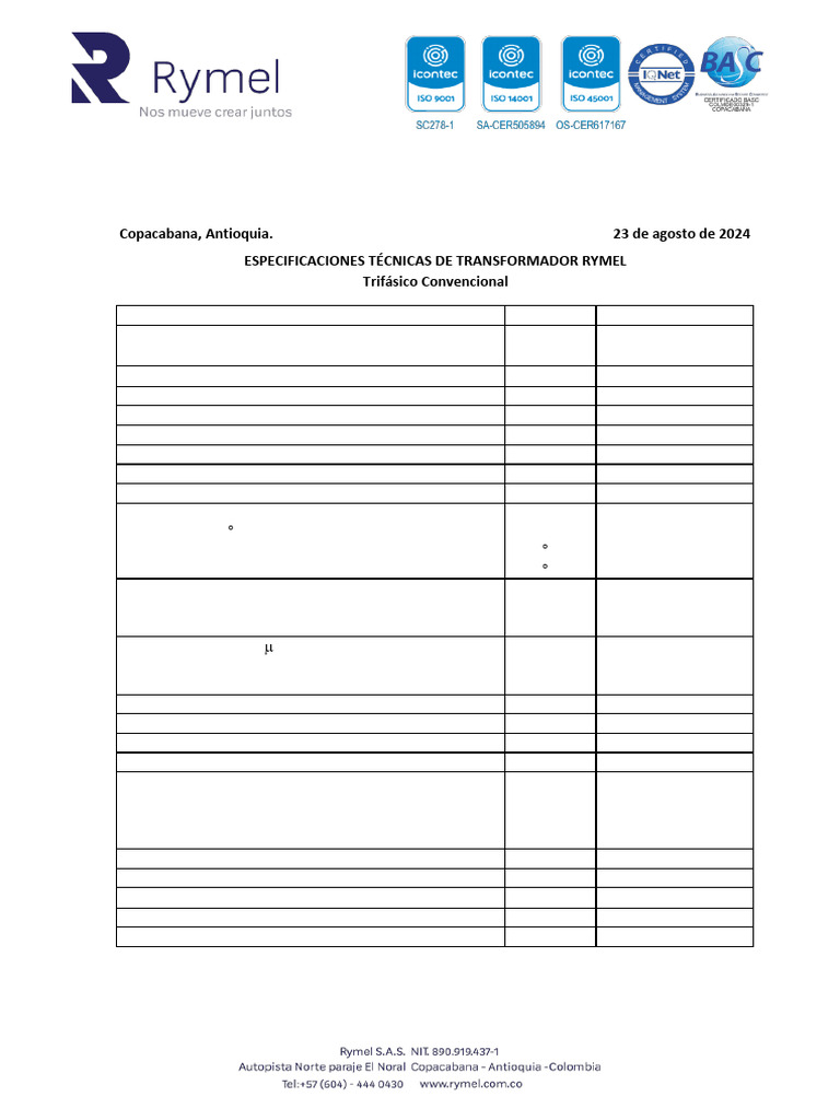 Ficha 75 Kva | PDF | Transformador | Ingenieria Eléctrica