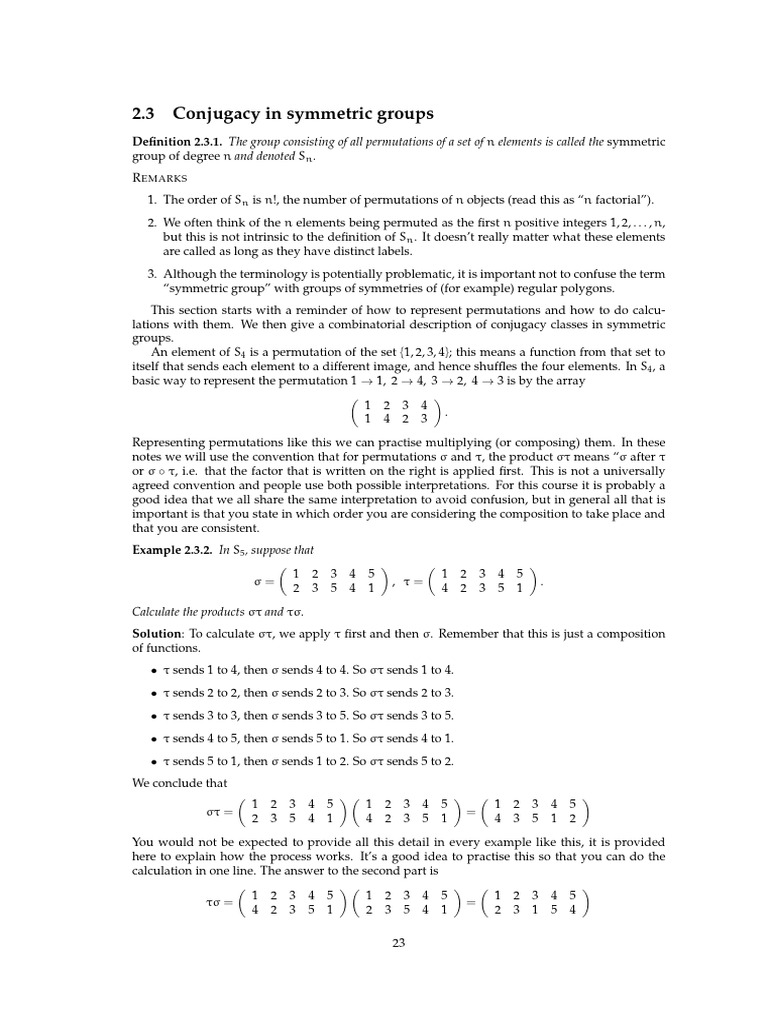 Symmetric Groups Con Ju Gacy | PDF | Permutation | Group Theory