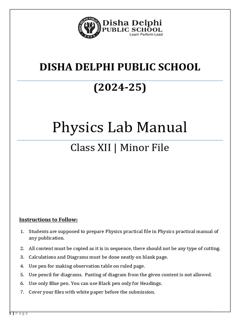 Class 12 Physics Lab Manual | PDF | Series And Parallel Circuits | Diode