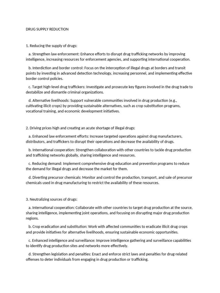 Strategies for Drug Supply and Demand Reduction | PDF | Drug ...