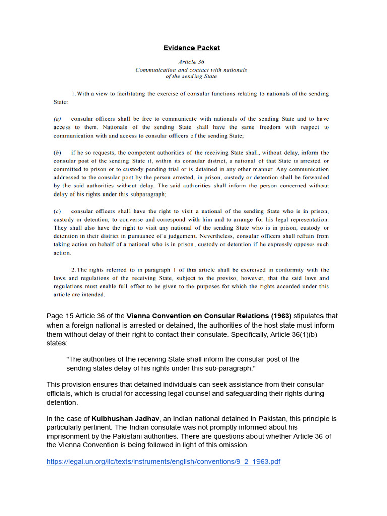 Evidence Packet | PDF | Consul (Representative) | Government