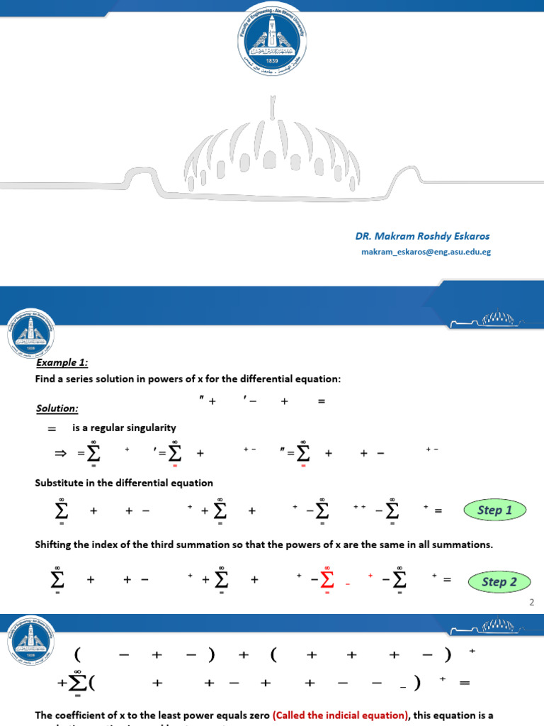 03 Series Solutions Around Singularities Pdf Abstract Algebra Mathematical Concepts