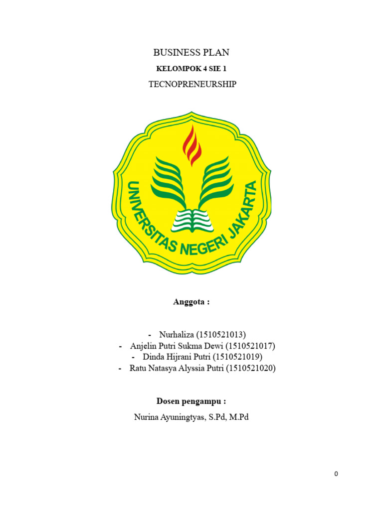 BUSINESS PLAN - Kelompok 4 PDF | PDF