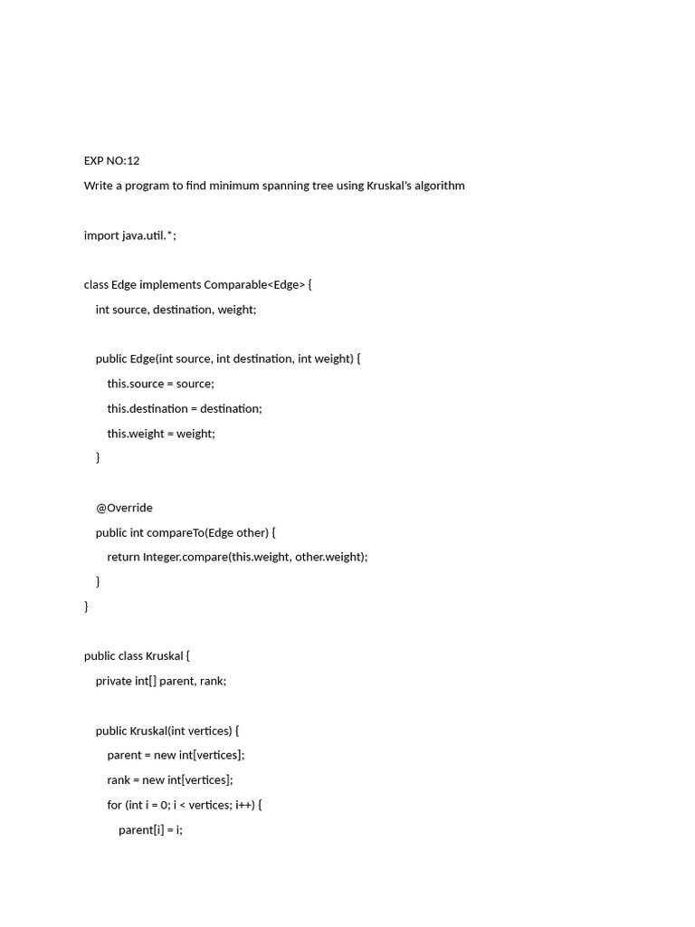 KRUSKAL | PDF | Algorithms | Applied Mathematics