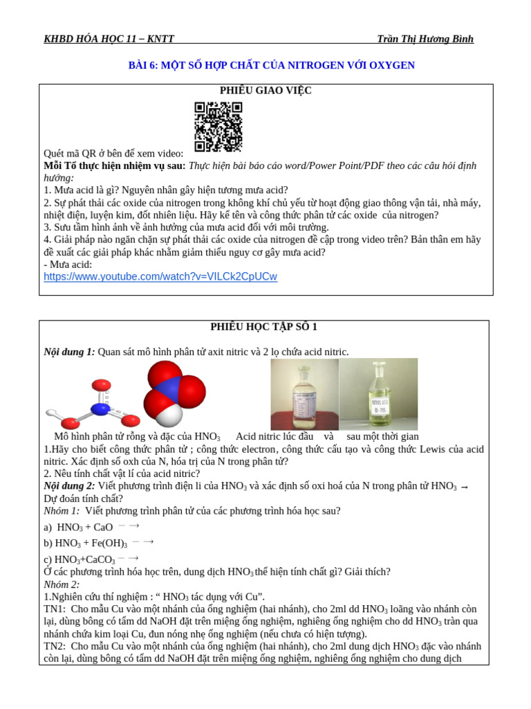 Bài 6-MÔN HÓA HỌC 11-KNTT- PHT | PDF