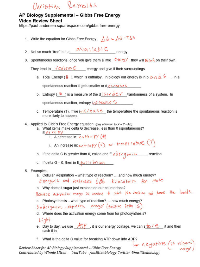 Gibbs Free Energy 1 | PDF | Gibbs Free Energy | Physical Quantities