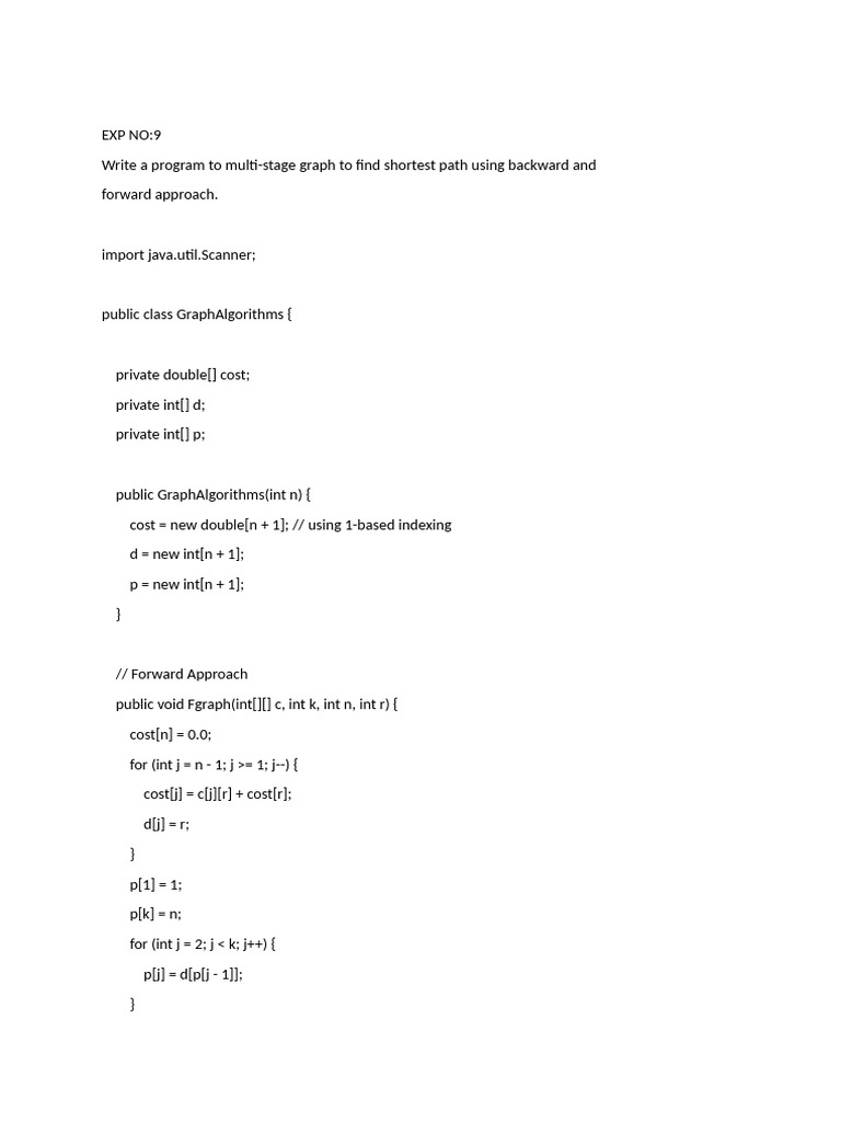 Shortest Path with Backward Approach | PDF