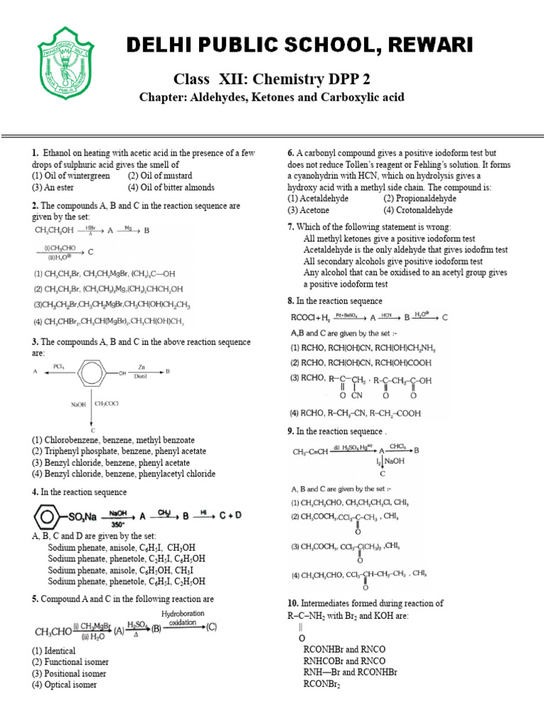 Aldehydes, Ketones and Carboxylic Acid DPP-2 | PDF | Aldehyde | Ketone