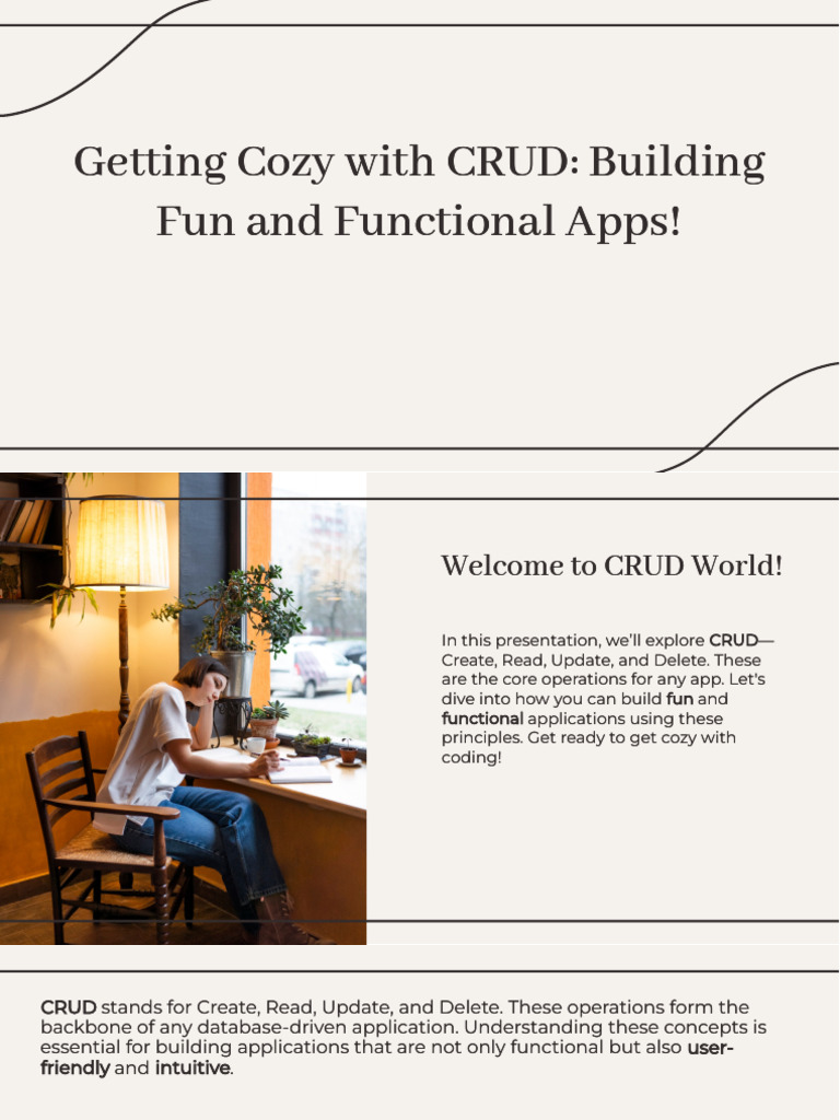 Slidesgo Getting Cozy With Crud Building Fun and Functional Apps ... Slidesgo Getting Cozy With Crud Building Fun and Functional Apps ...