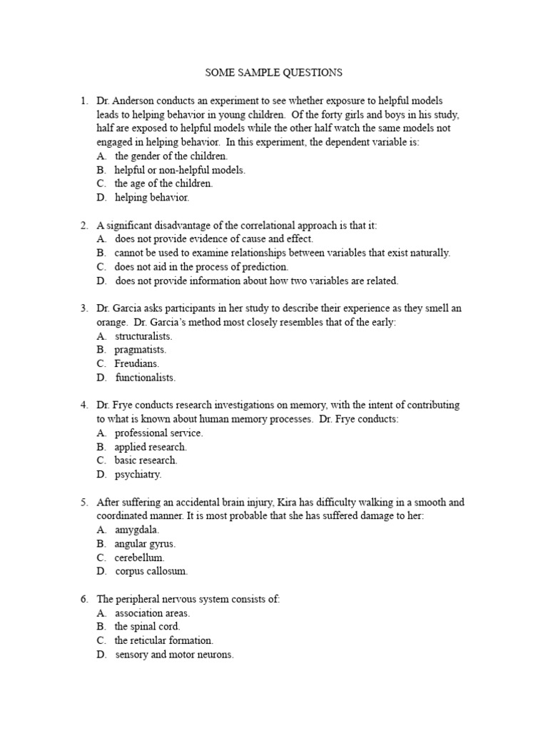 Sample_MC_Questions_for_Midterm___1 | PDF | Neuroscience | Psychology