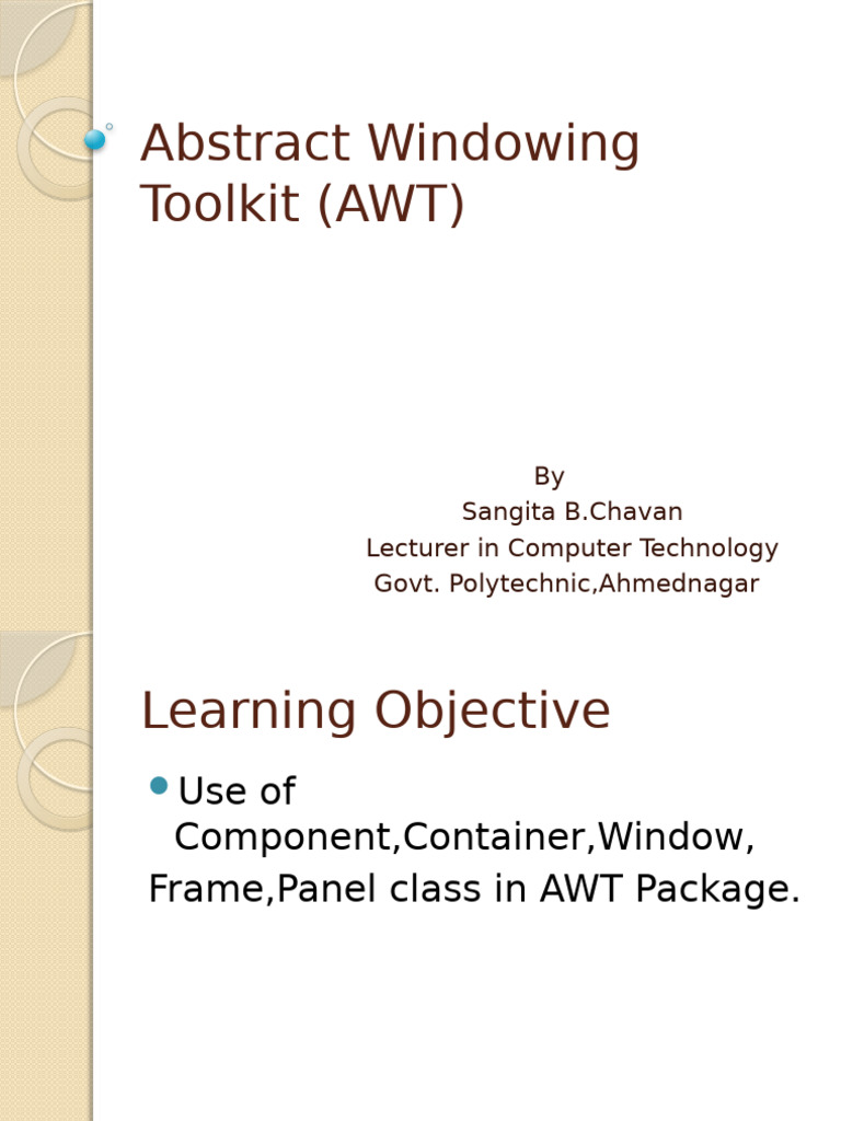1.1awt (1) | PDF | Graphical User Interfaces | System Software