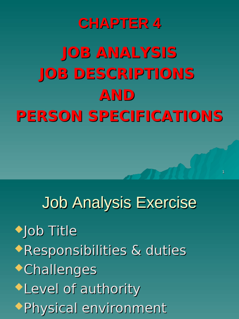 Job Analysis and Descriptions Guide | PDF | Employment | Social Psychology