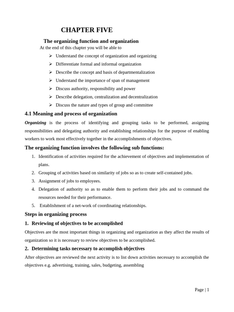 Ch 5 organizing | PDF | Employment | Organizational Structure