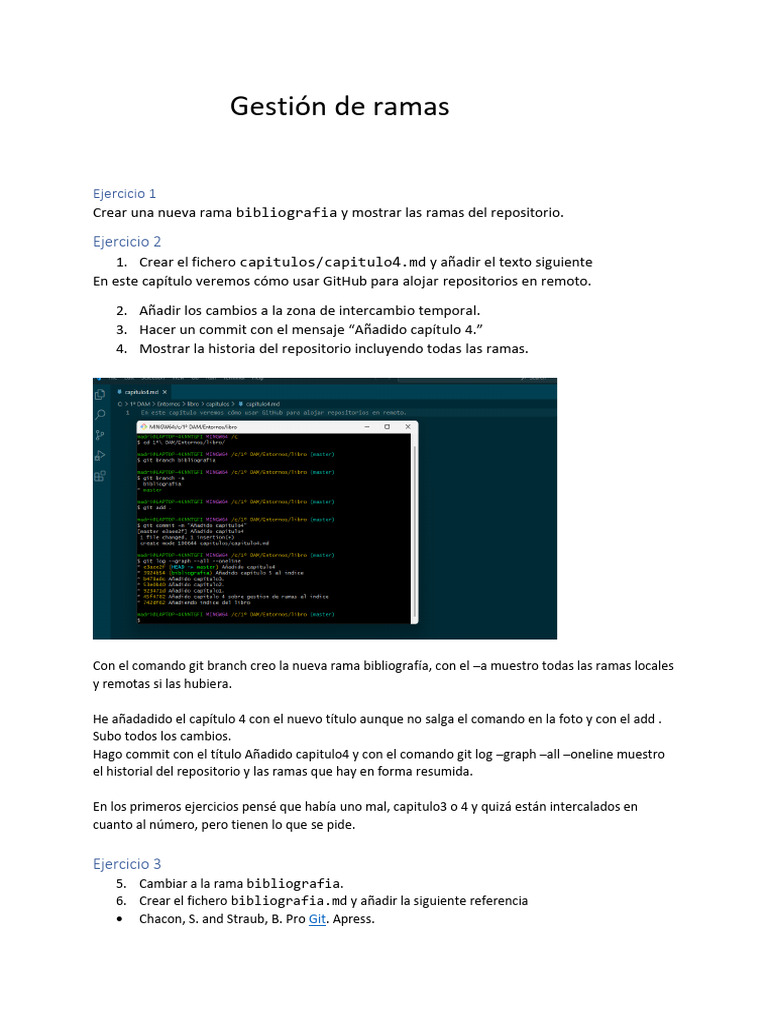 Gestión de Ramas | PDF | Git (software) | Control de versiones