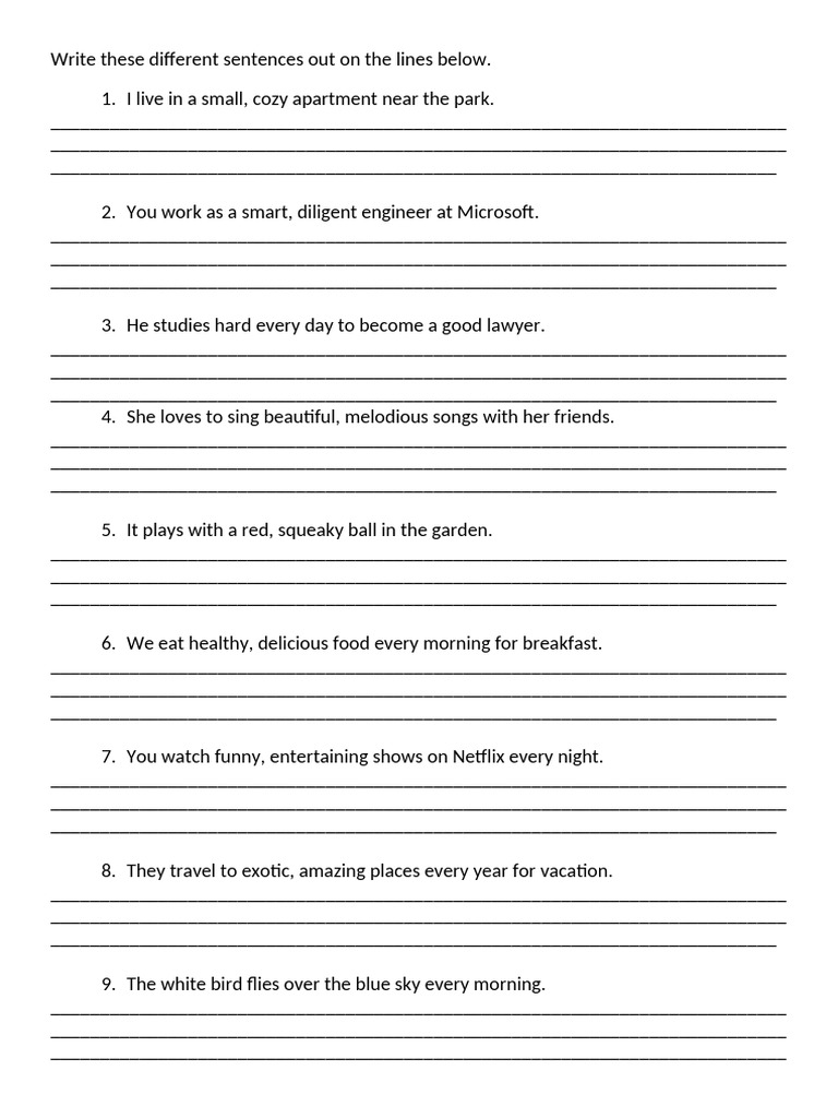 Writing exercise | PDF