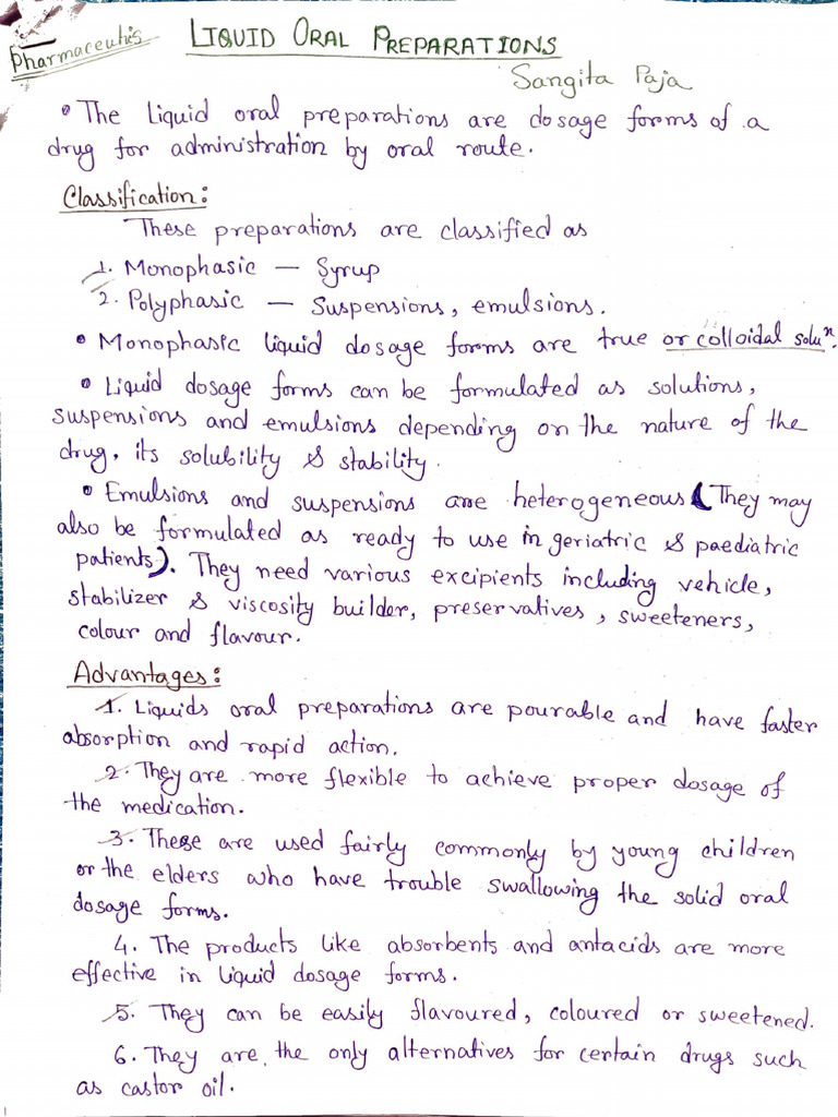 Oral Liquid | PDF