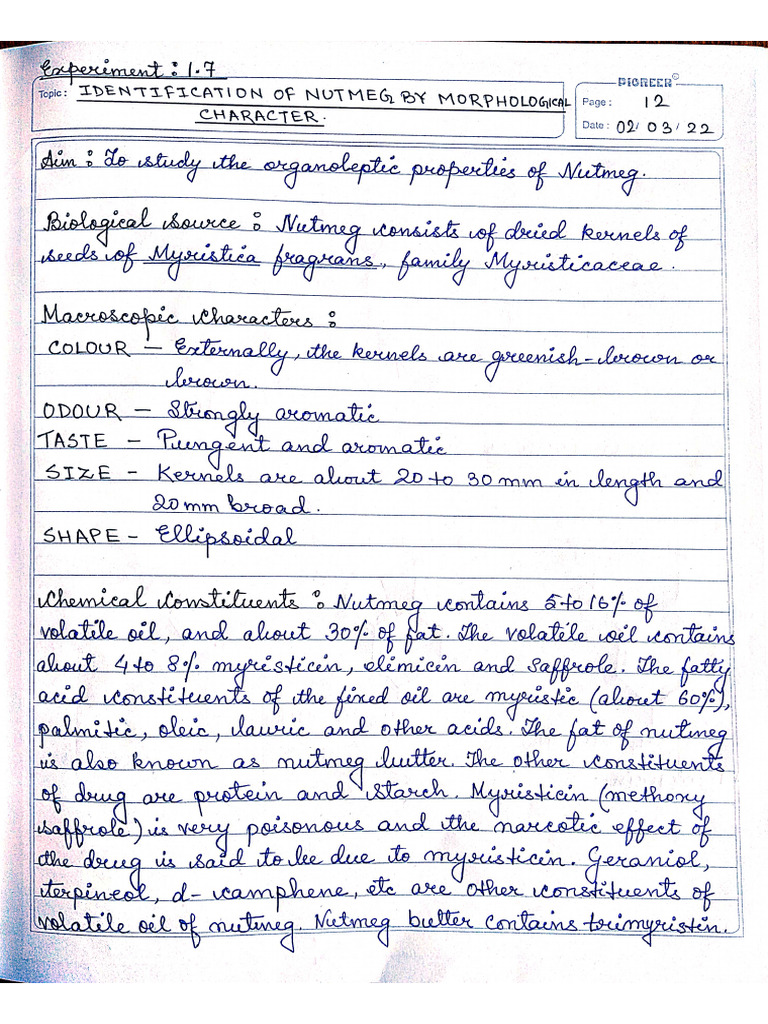 EXP 7nutmeg Practical | PDF