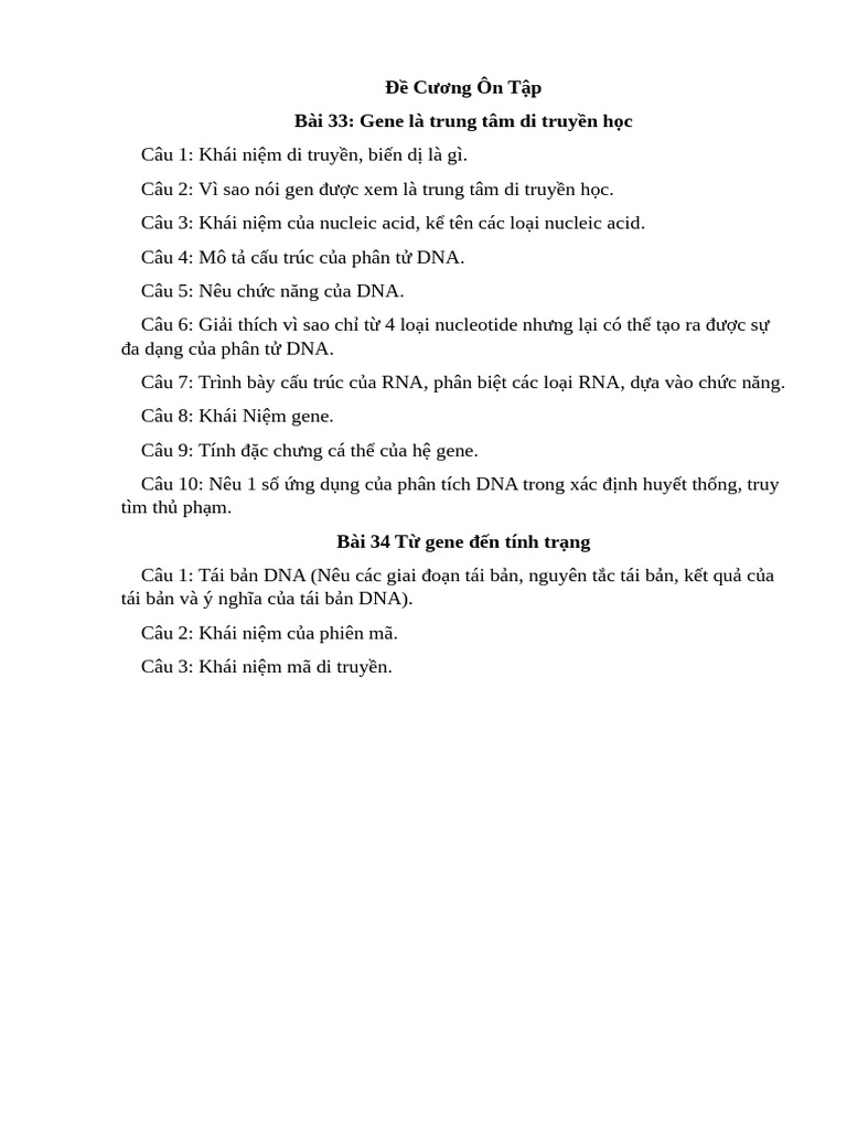 Đề Cương Ôn Tập Khtn 3 | PDF