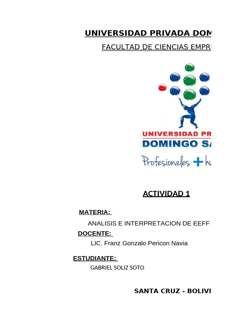 Actividad N°1 de Analisis de EEFF | PDF | Negocios económicos | Corporaciones