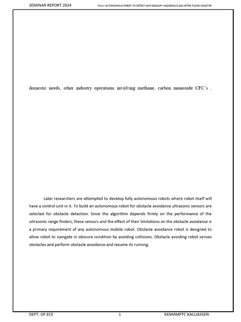 Fully Autonomous Robot To Detect and Degasify Hazardous Gas After Flood ...