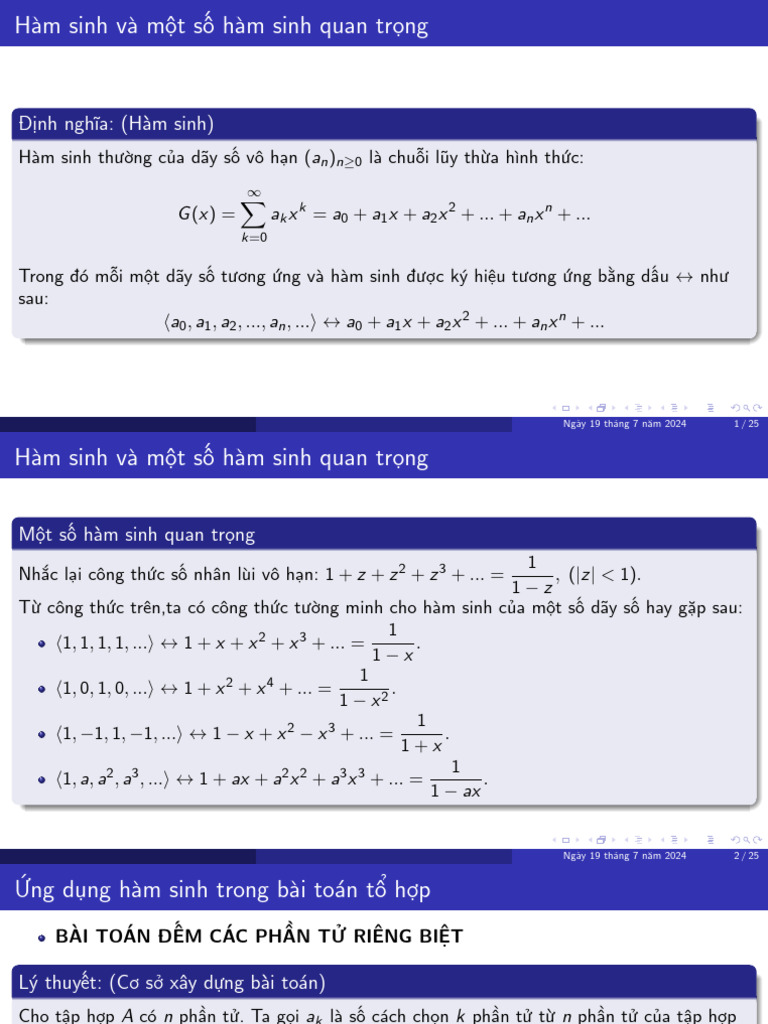 NG D NG C A Hàm Sinh Trong Bài Toán T H P | PDF