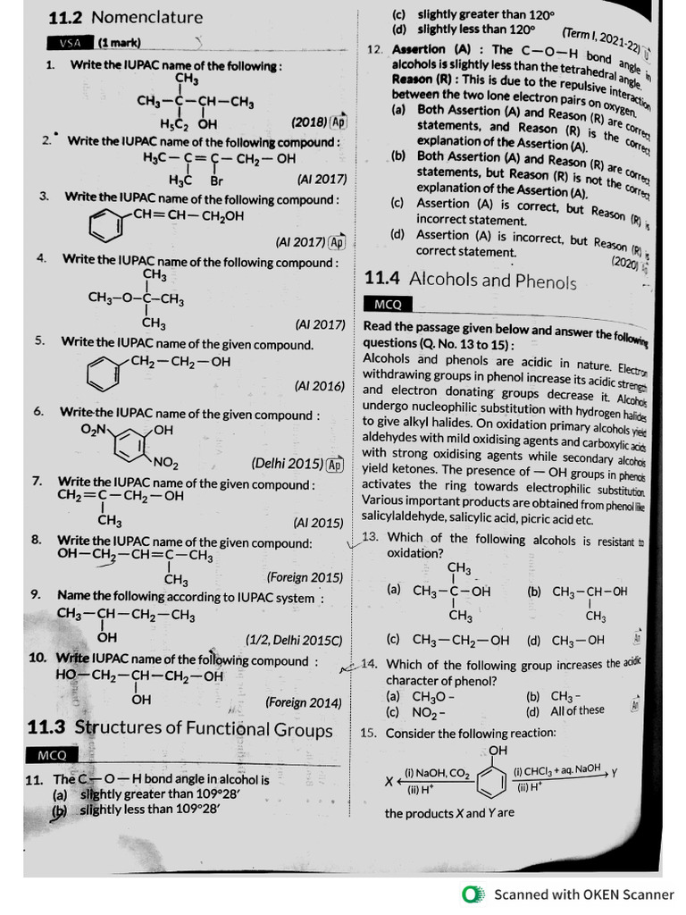 Alcohol and Phenol | PDF