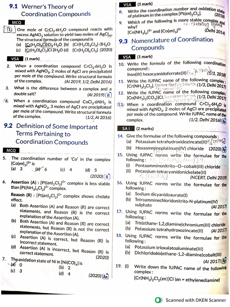 Coordination Compound Pdf